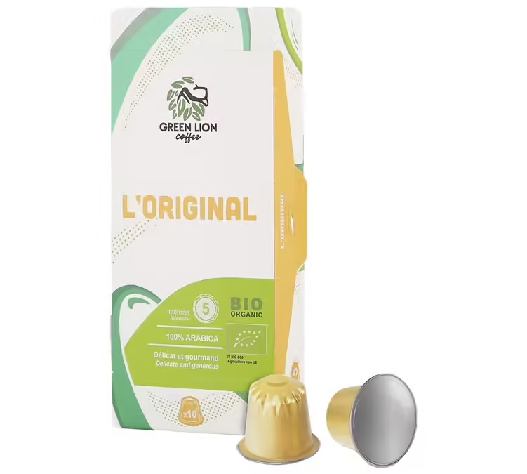 10 Nespresso* Original Compatible Capsules Lâ Original Organic â GREEN ...